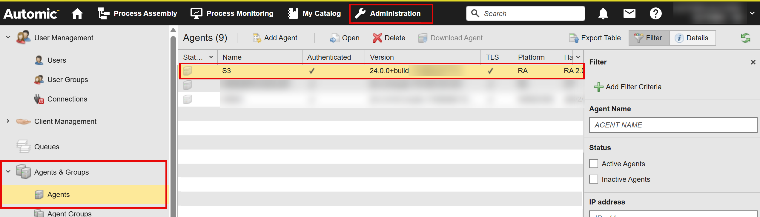 Installing the Agent for S3
